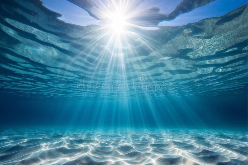 Sun Rays Piercing Water Underwater View Ocean Stock Photos - Free ...