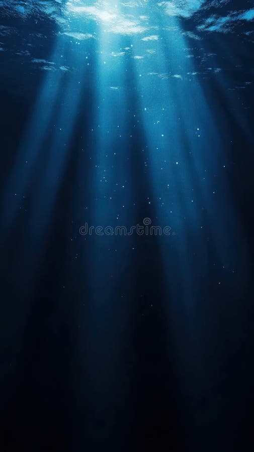 Sunlight Beams through Deep Ocean Water, Creating a Mystical Underwater ...