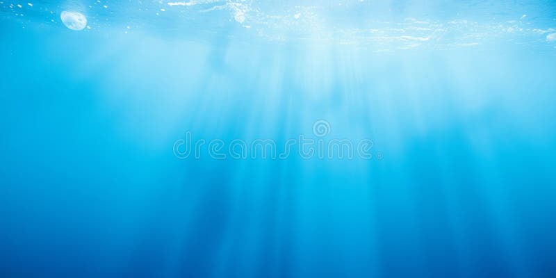 Sunlight Beams Down through Clear Blue Water Stock Illustration ...