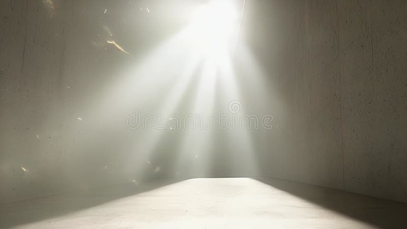 Dramatic Sunlight Beams through Gray Textured Room Casting Hopeful Rays ...