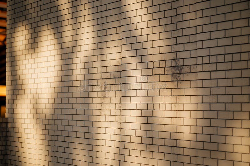 Sunlight Beams Illuminate Brick Wall Texture, Architectural Details ...