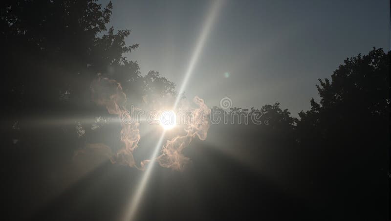 Sunlight Beams through Smoke Creating Sharp Patterns Stock Illustration ...