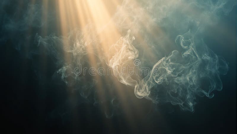 Sunlight Beams through Smoke Creating Sharp Patterns Stock Illustration ...