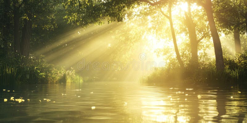 Sunlight Beams through the Water Background, Soft Rays of Light ...