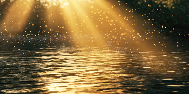 Sunlight Beams through the Water Background, Soft Rays of Light ...