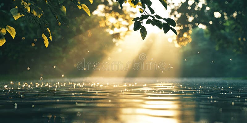 Sunlight Beams through the Water Background, Soft Rays of Light ...