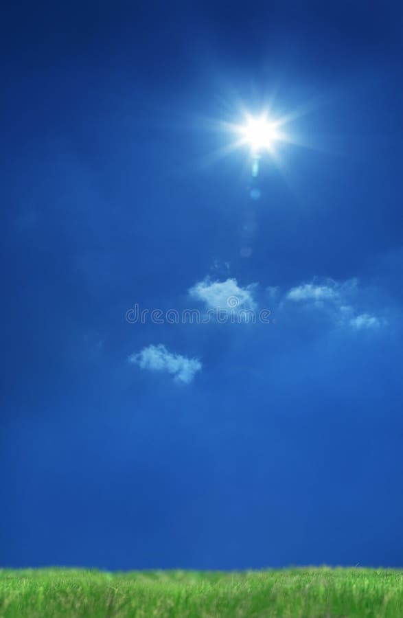 Sunlight Blue Sky and Grass Stock Image - Image of colourful ...