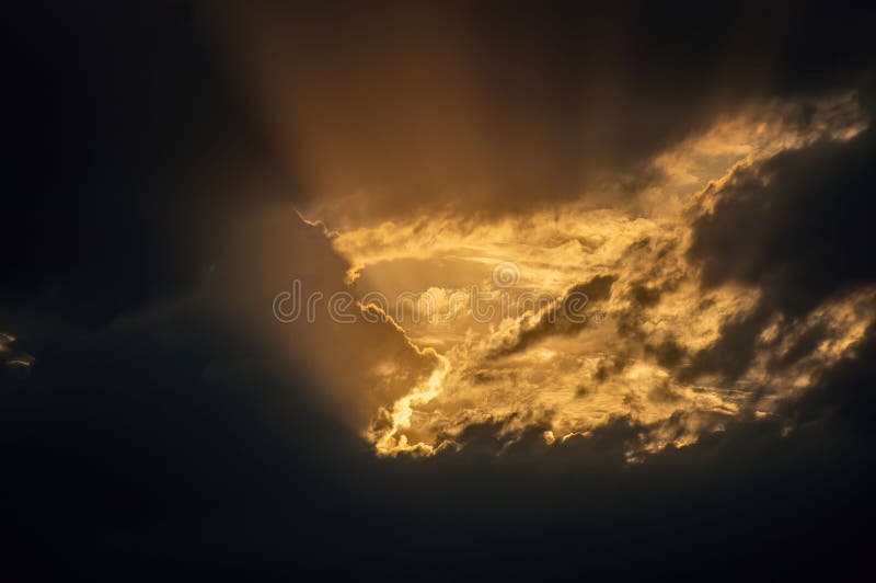 Rays of Sun Coming Out of Dark Clouds Stock Image - Image of sunlight ...