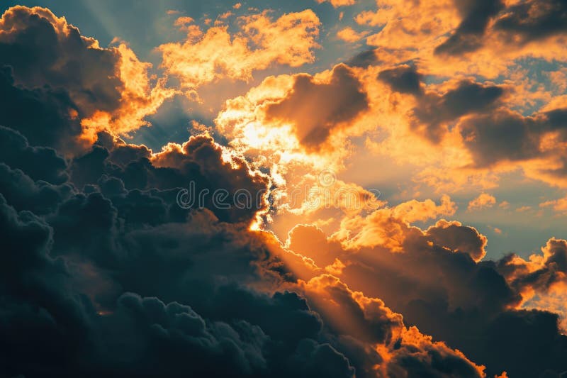 Sunlight Breaking through Clouds in the Sky. Perfect for Nature or ...