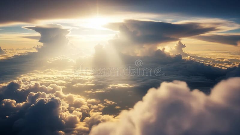 Dramatic Sun Rays Breaking through Dark Storm Clouds Stock Footage ...