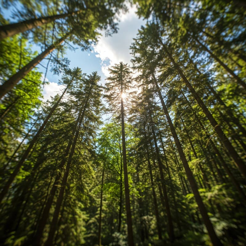 Sunlight Breaks through the Dense Forest. Stock Photo - Image of scenic ...