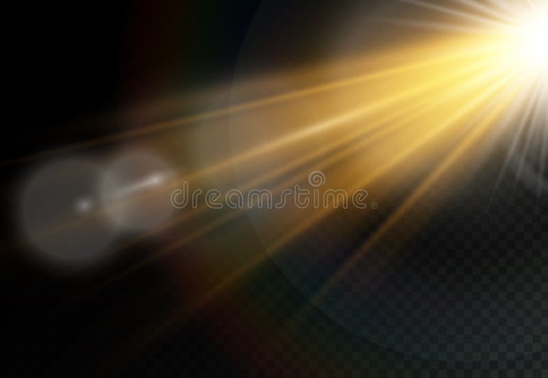 Sunlight with Bright Explosion, Sun Ray Light. Stock Illustration ...