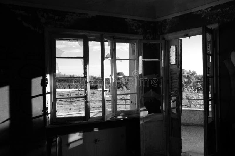 Sunlight through Broken Window Stock Image - Image of empty, balcony ...