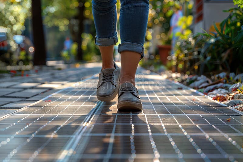 Sunlight Captured on Solar Path: Person Walking & Shadows, Generative ...