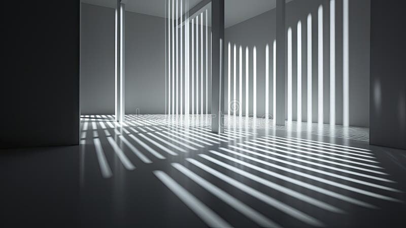 Sunlight Casting Elegant Shadows in a Modern Room. Stock Photo - Image ...