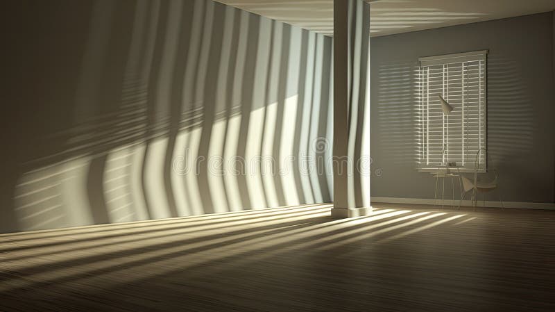 Sunlight Casting Elegant Shadows in a Modern Room. Stock Image - Image ...