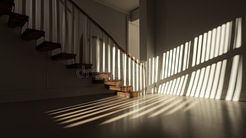 Sunlight Casting Elegant Shadows in a Modern Room. Stock Photo - Image ...