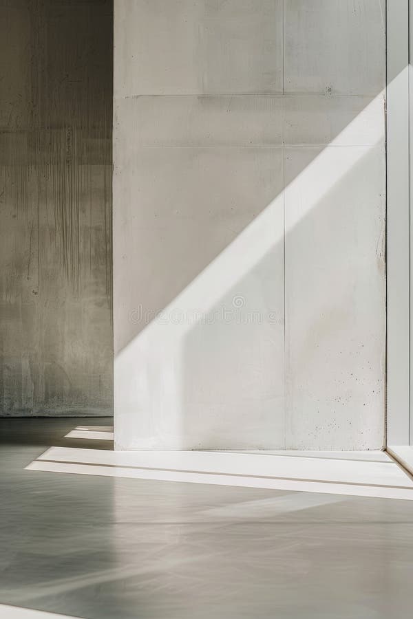 Sunlight Casting Geometric Shadows on Minimalist Concrete Wall Stock ...