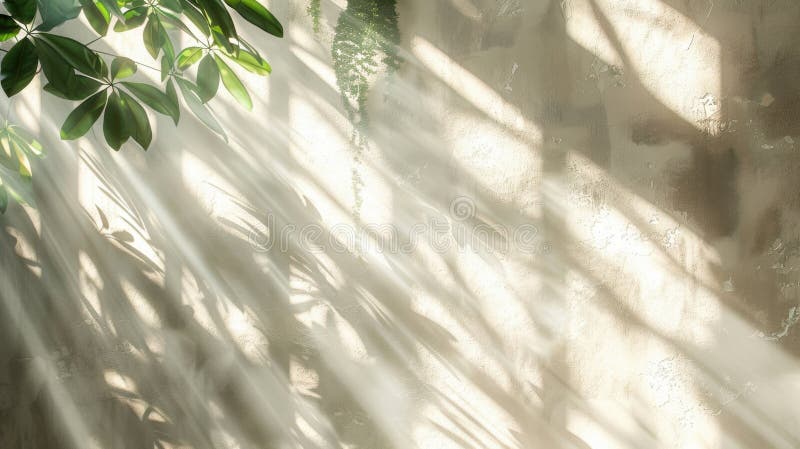 Sunlight Casting Geometric Shadows on a Minimalist Interior Wall Stock ...