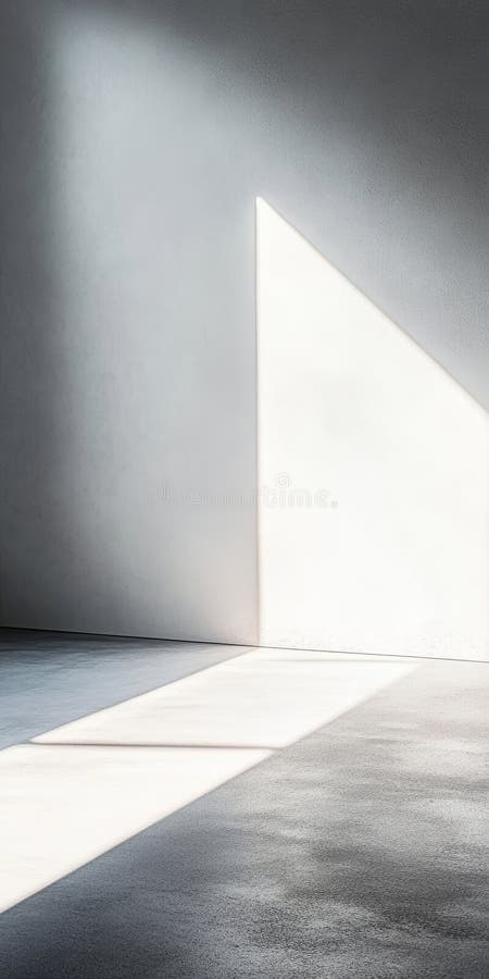 Sunlight Casting Geometric Shadows on Minimalist Interior Wall in ...