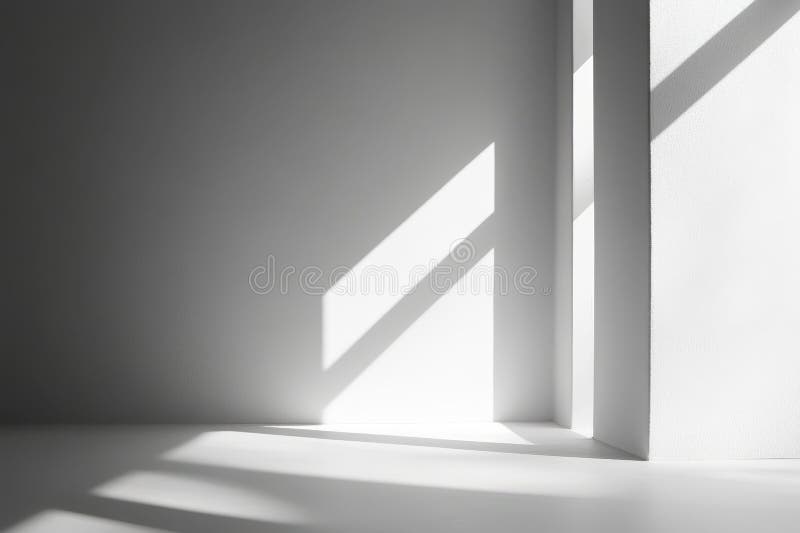 Sunlight Casting Geometric Shadows on a White Wall Stock Illustration ...