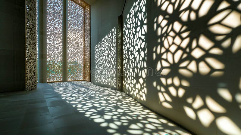 Intricate Geometric Patterns Creating Shadow Art Stock Illustration ...