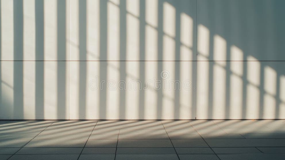 Sunlight is Casting Rectangular Shadows on a Tiled Floor and Wall ...