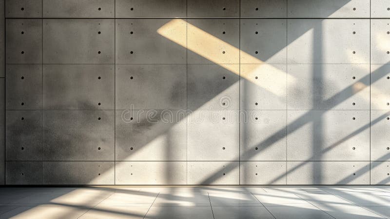 Sunlight Casting Shadows Across Concrete Wall in Modern Museum Interior ...