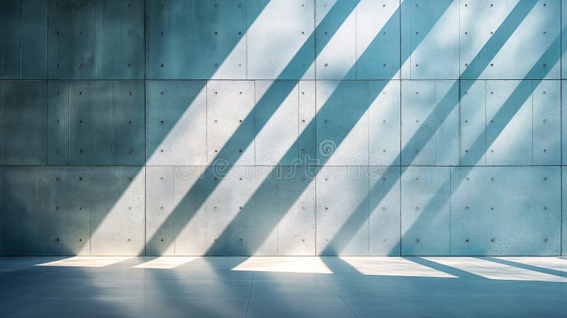 Sunlight Casting Shadows Across Concrete Wall in Modern Museum Interior ...
