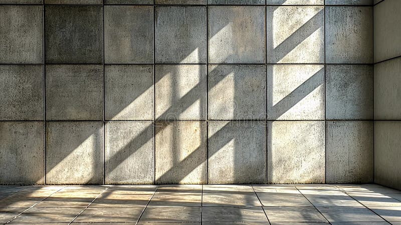 Sunlight Casting Shadows on a Concrete Wall in an Urban Environment ...