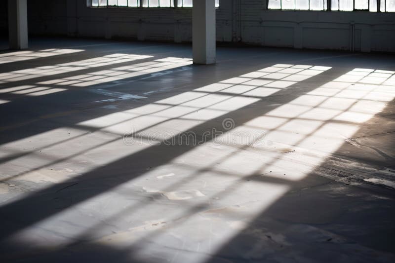 Sunlight Casting Shadows on an Empty Studio Floor Stock Image - Image ...