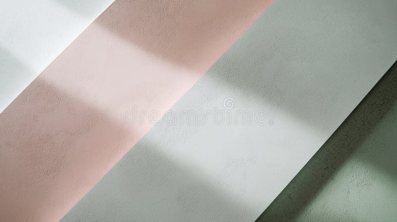 Sunlight is Casting Shadows on a Geometric Wall Featuring Pink, White ...