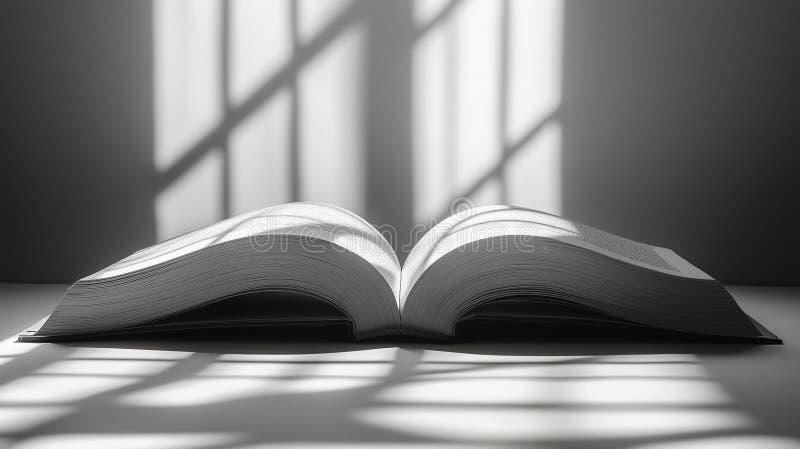 Sunlight Casting Shadows Open Book Tranquil Setting Stock Photos - Free ...