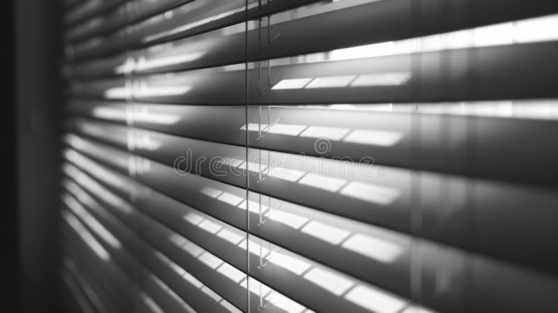 Sunlight Casting Shadows through Window Blinds, Black and White ...