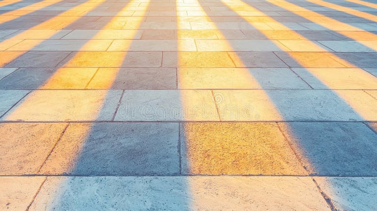 Sunlight Casts a Checkered Pattern of Light and Shadow on the Ground ...
