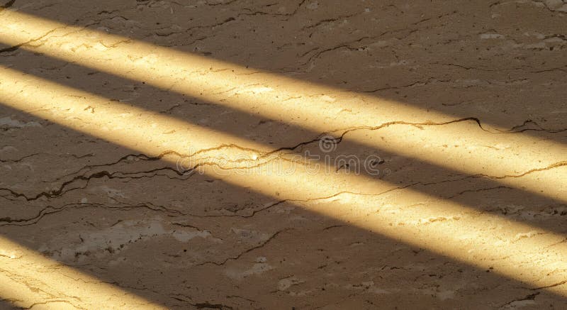 Sunlight Casts Diagonal Shadows Across a Textured Brown Wall with ...