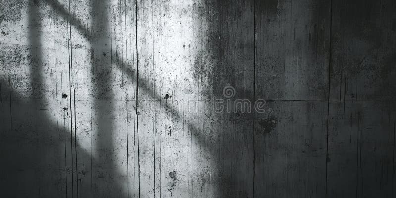 Sunlight Casts a Grid Pattern on a Concrete Wall Stock Illustration ...