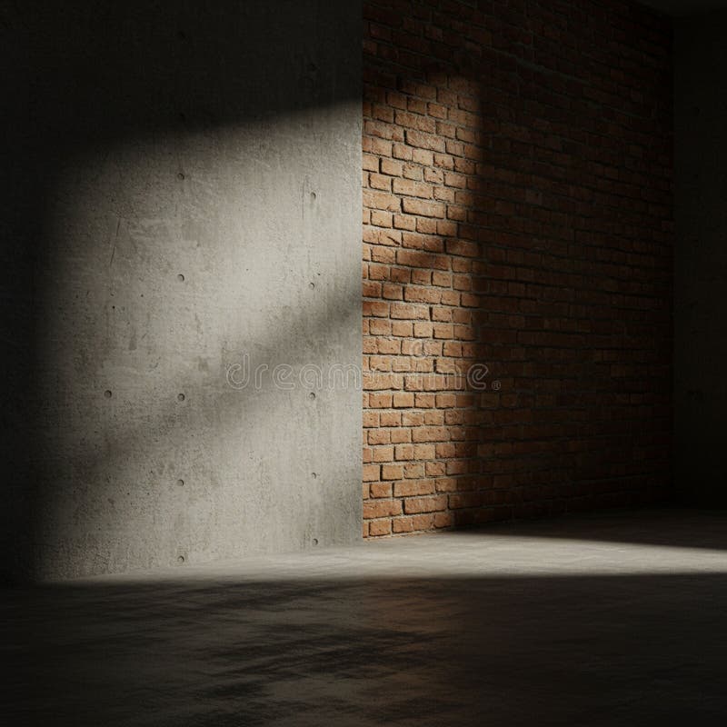 Sunlight Casts a Shadow on a Corner Featuring a Textured, Red Brick ...