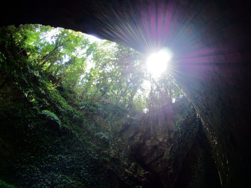 Sunlight into the cave stock photo. Image of sunlight - 98224066