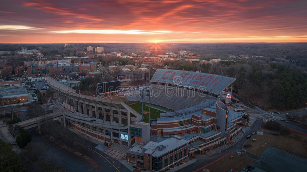 Sunlight on the Clemson Stadium Editorial Stock Image - Image of night ...