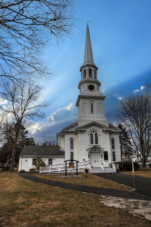 Sunlight through Clouds Over the First Congregational Church of Chatham ...