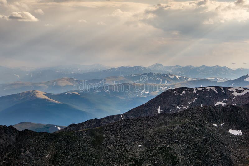 Sunlight on Colorado Mountains Stock Photo - Image of ridge, rain: 96064292