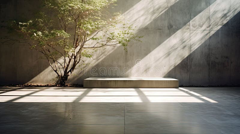 Sunlight Concrete Floor Dark Stock Illustration - Illustration of dark ...