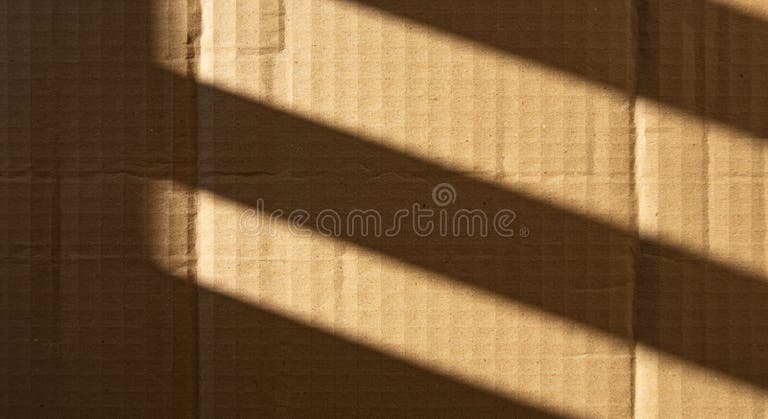 Sunlight Creates Angular Shadows Across a Cardboard Surface ...