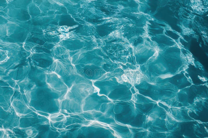 Sunlight Creates Beautiful Patterns on Rippling Turquoise Water Surface ...