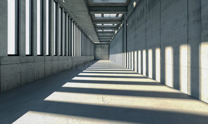 Sunlight Creates Striking Geometric Patterns in a Raw Concrete Building ...