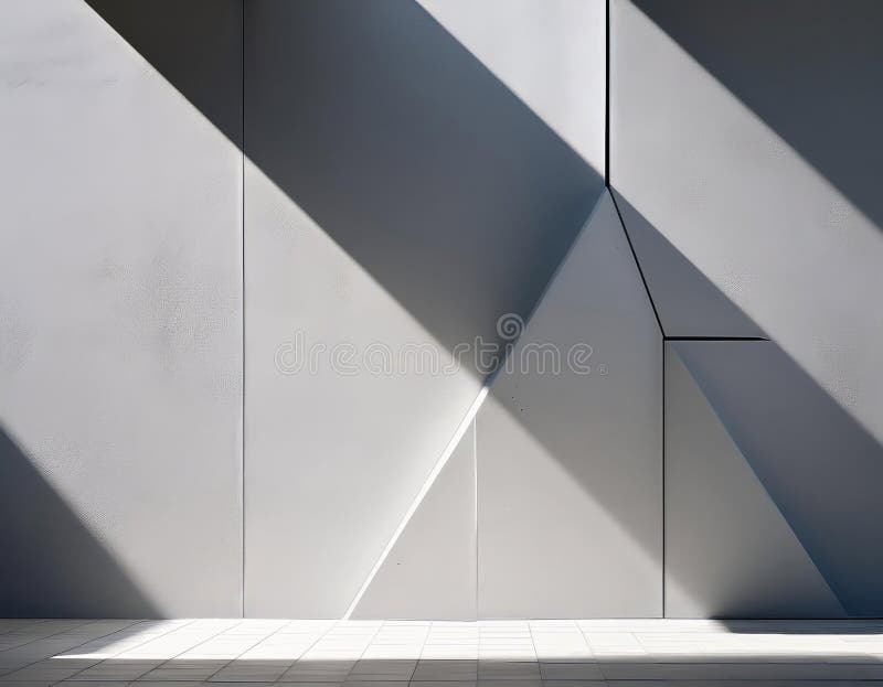 Sunlight Creating Geometric Shapes on Building Facade Stock ...