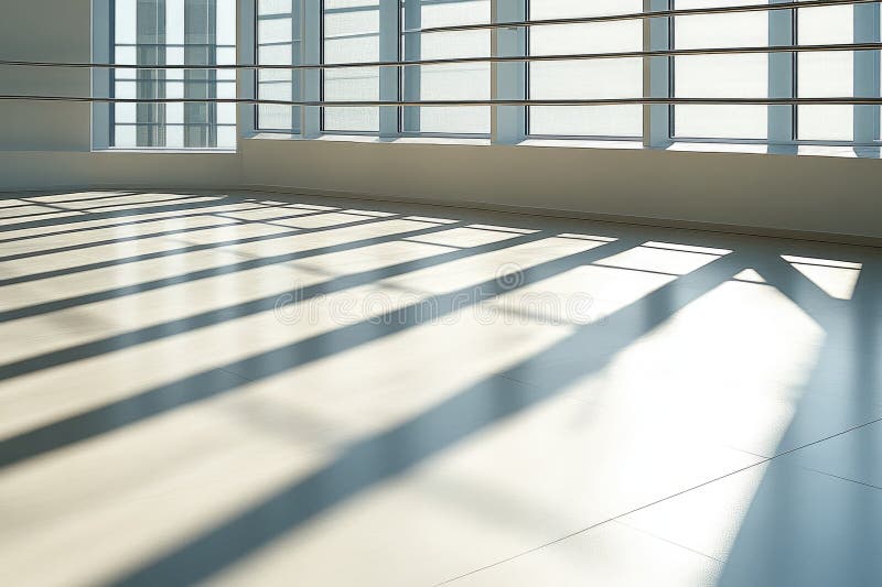 Sunlight Creating Shadows on Empty Office Floor by Window Stock ...