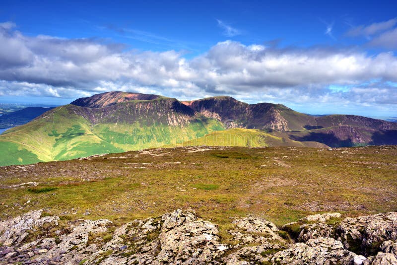 Sunlight on the Cumbrian Mountains Stock Photo - Image of hiking, fells ...