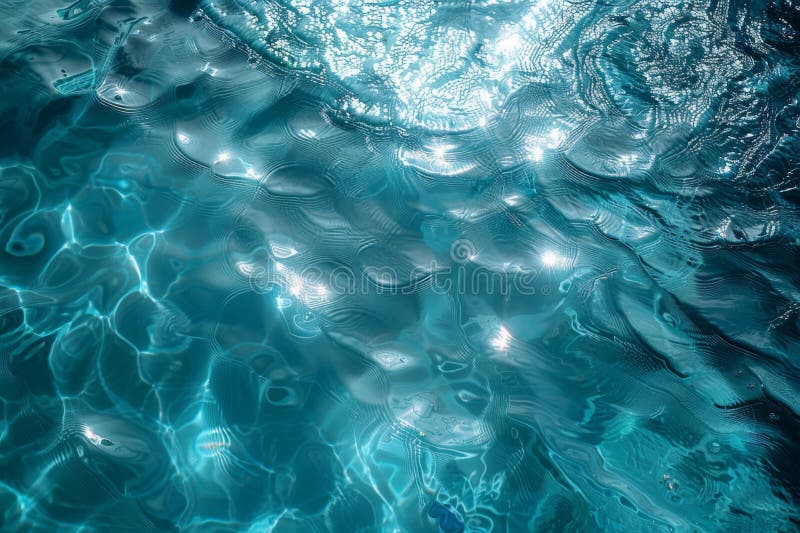 Sunlight Dances on a Rippling Pool Surface, Revealing Glowing ...
